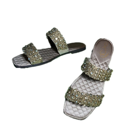 Sam Edelman | Shoes | Sam Edelman Ezel Embellished Two Strap Slide ...